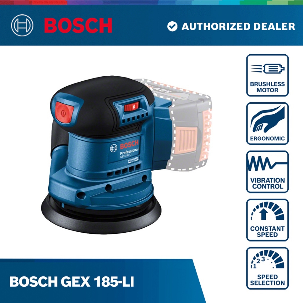 Bosch GEX 185-Li Professional Cordless Random Orbit Sander (Bare Tool) - Power Tool | Shopee ...