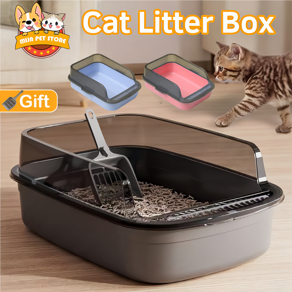 Extra Large Cat Litter Box Cat Poop Tray with Scoop Anti Spill Thick ...