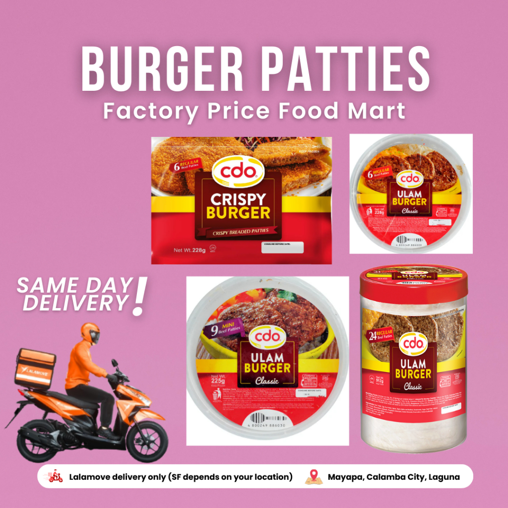 CDO Ulam Burger Beef Patties (Regular and Mini) | Shopee Philippines