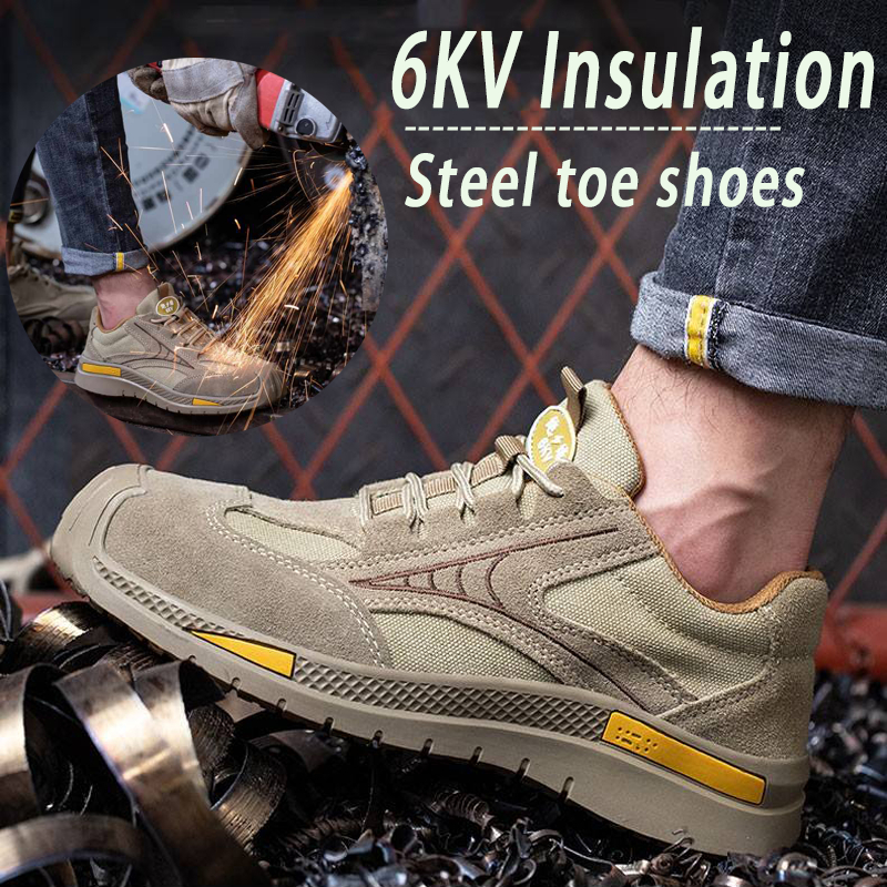 Genuine Leather 6KV Insulation Safety Shoes For Men Steel Toe Rubber ...
