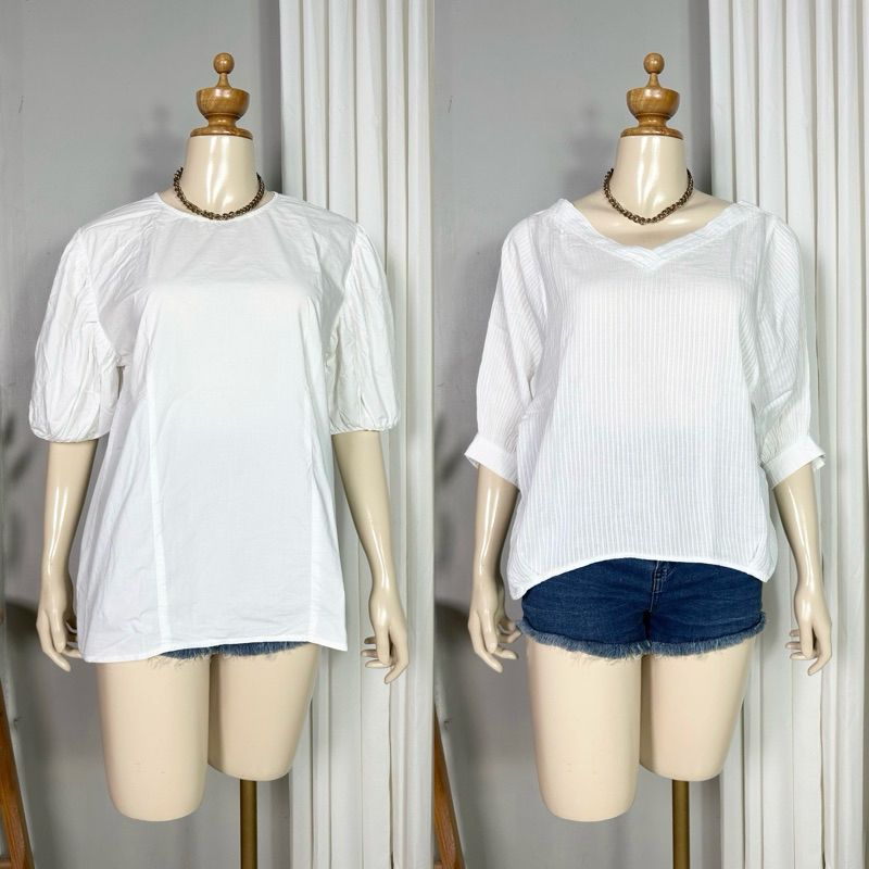 Pure White Blouse white tops Ukay / Preloved | Shopee Philippines