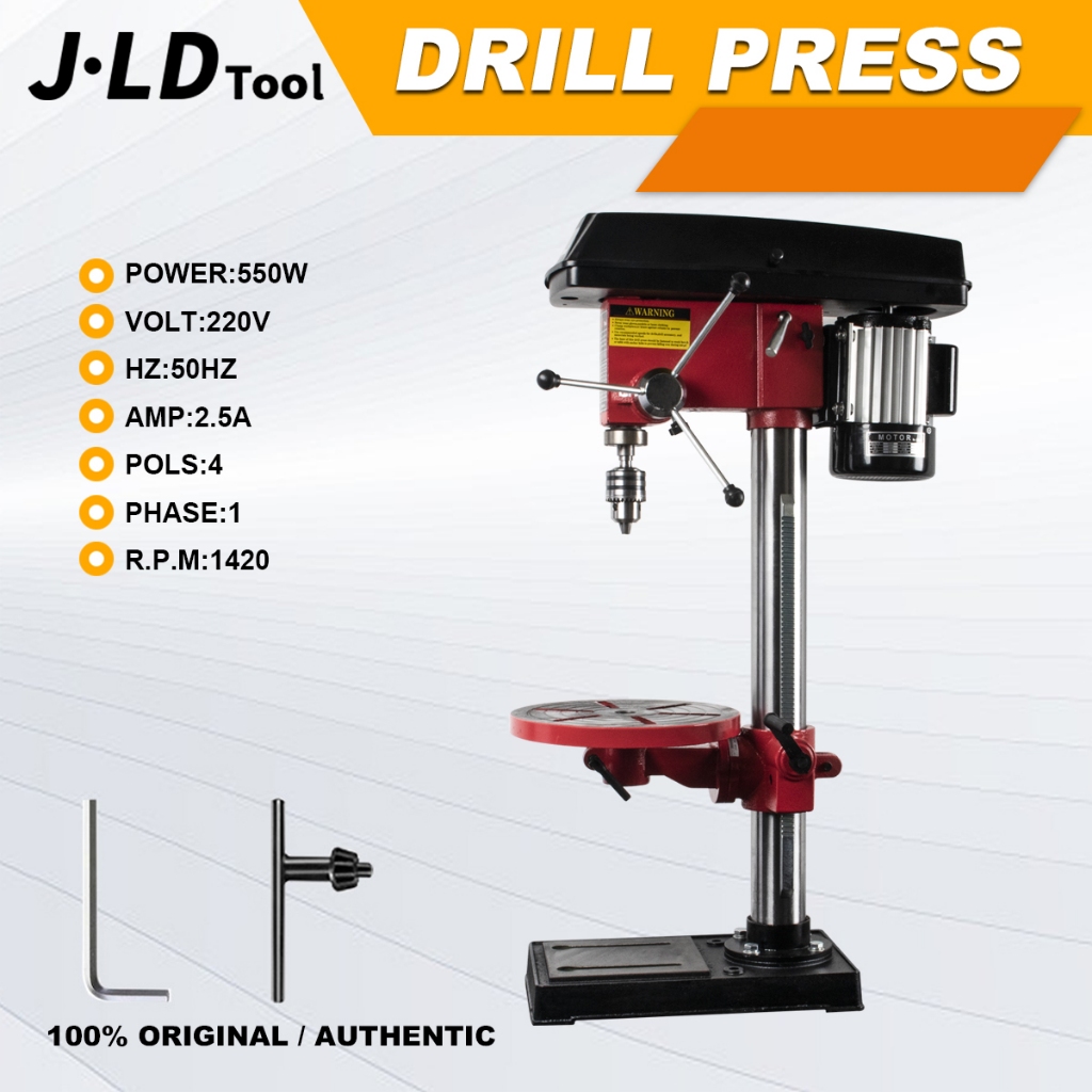 JLD Drill Press 550W Bench Drill 16MM Chuck Stand Drill Machine 2.5A ...