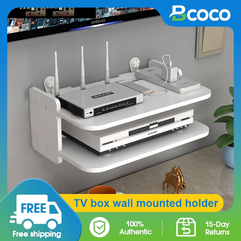 Bcoco Wall mounted TV box bracket punching living room TV router ...