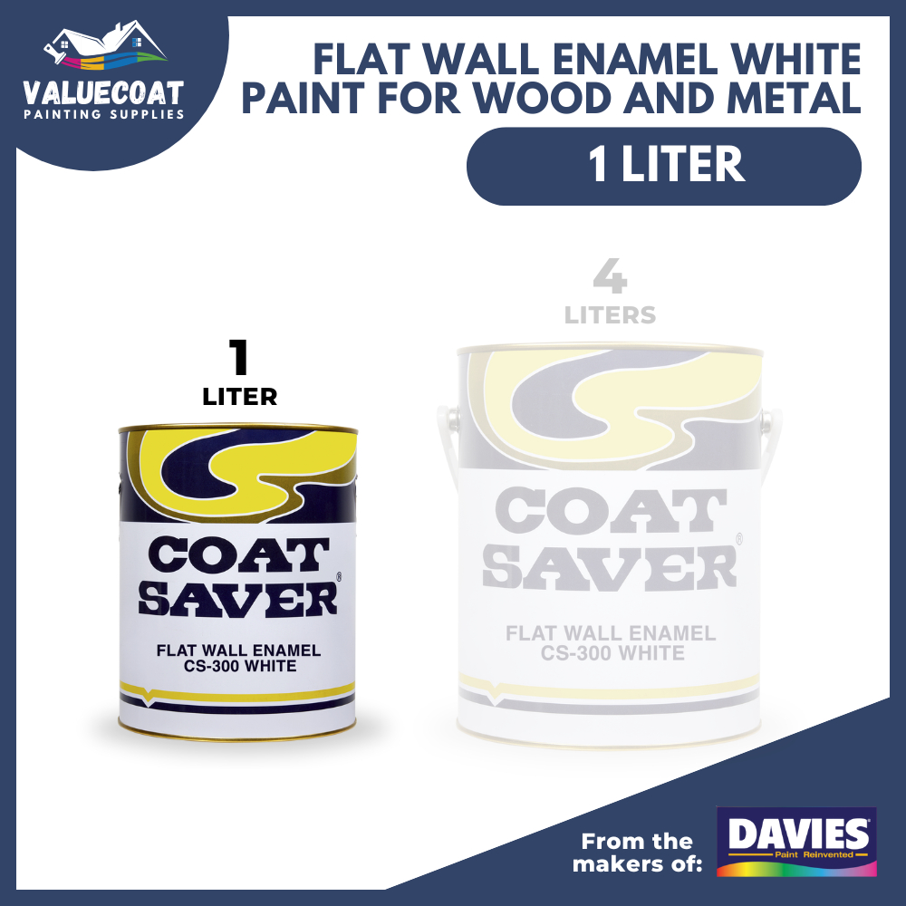 Coat Saver Flat Wall Enamel (Alkyd Based) White 1L | Shopee Philippines