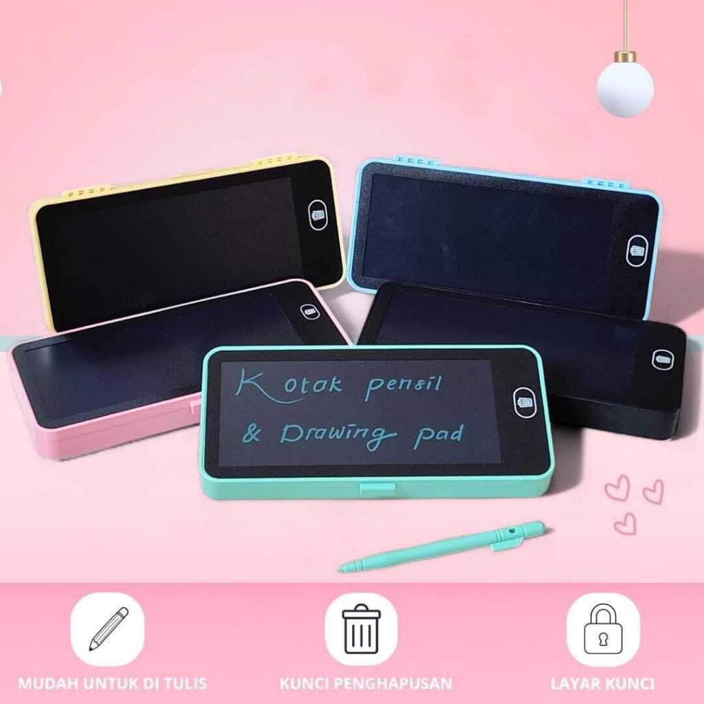 LCD Writing Pad with Pencil Case Two-in-one Design Student Storage Box ...