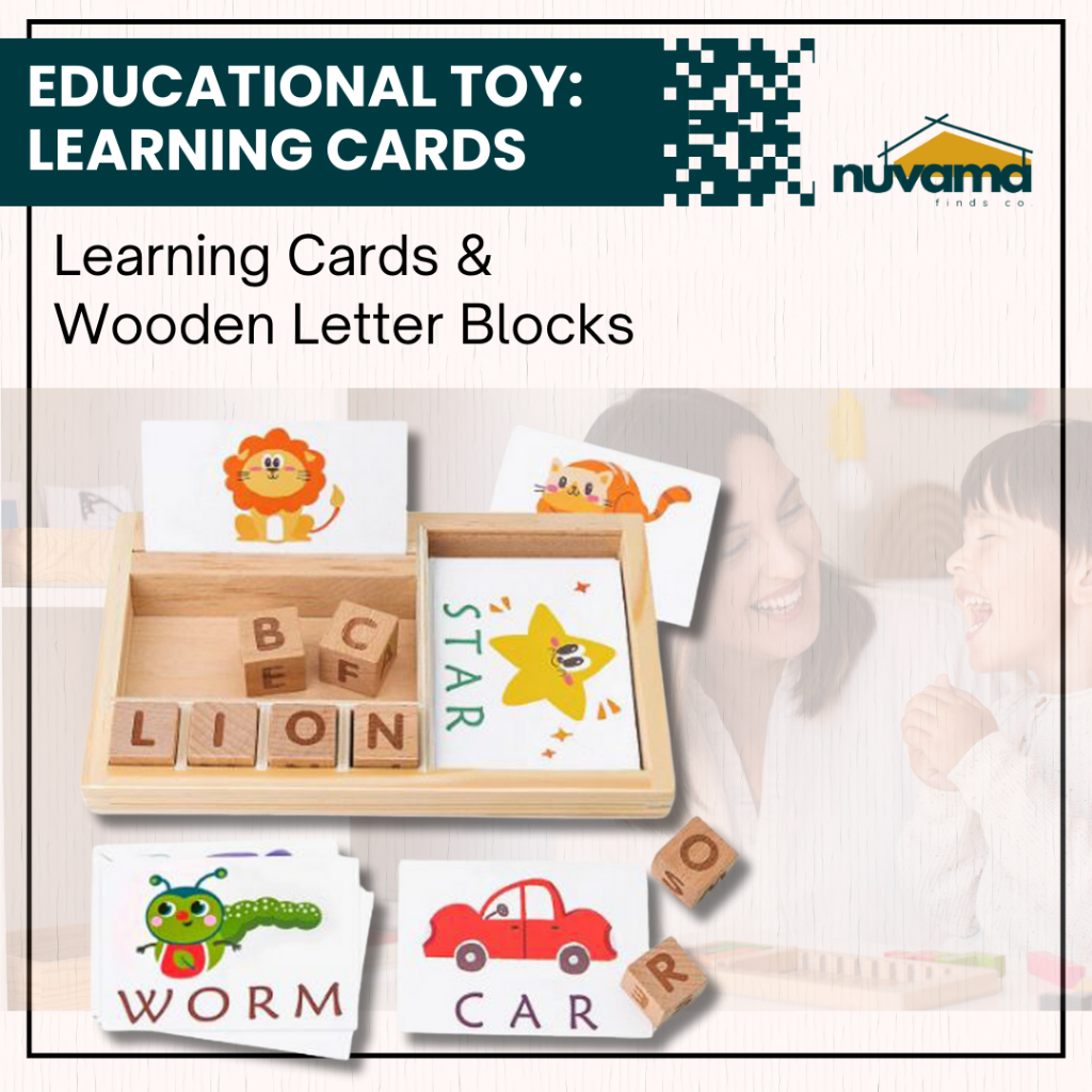 Nuvama | Kids’ Educational Toy: Spelling Game - Learning Cards & Wooden ...