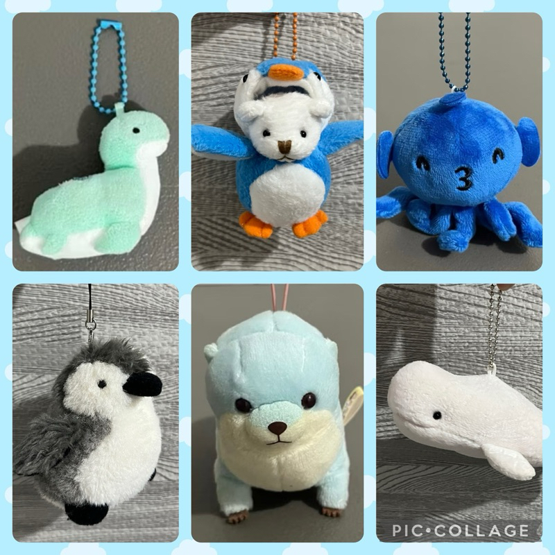 Sea Creatures and Marine Animals Plushie Toy Keychains Charms Anik Anik ...