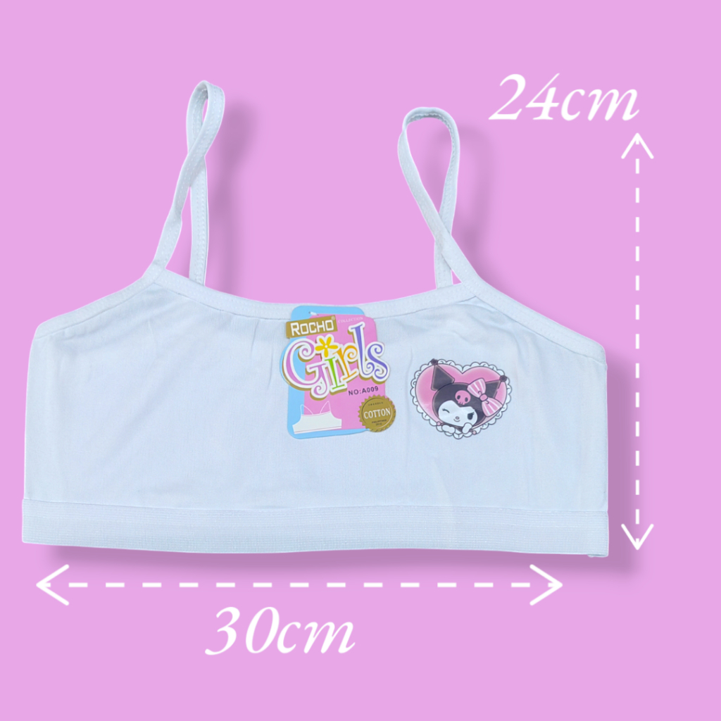 6 Pieces White Kuromi Prints Kids Sando Bra Baby Bra 5-8 yrs old ...