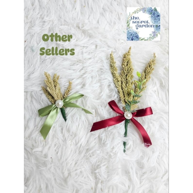 chest corsage with dried flowers rustic boho(with pin) for wedding ...