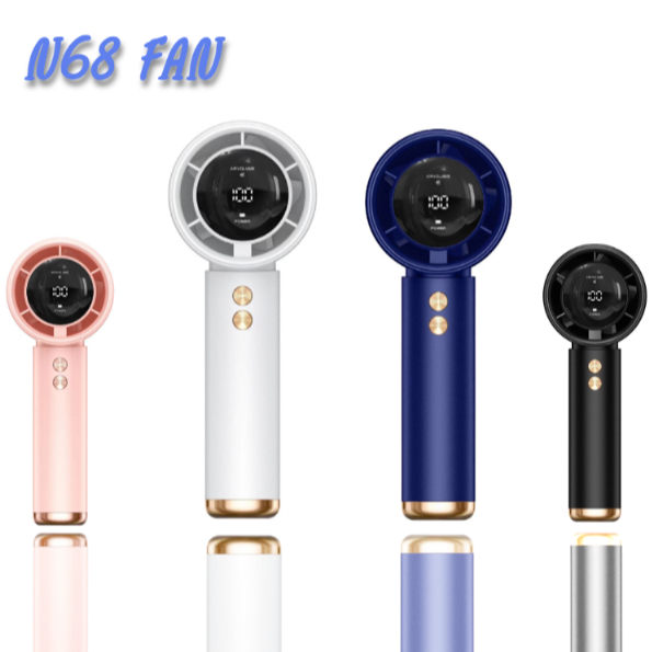 1-100 Wind Speed Gear Handheld Fan N68 with Digital LED Display USB ...