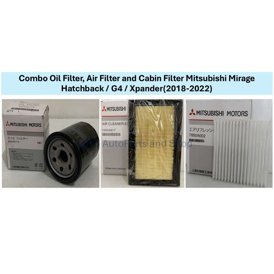 Combo Oil Filter, Air Filter and Cabin Filter Mitsubishi Mirage ...