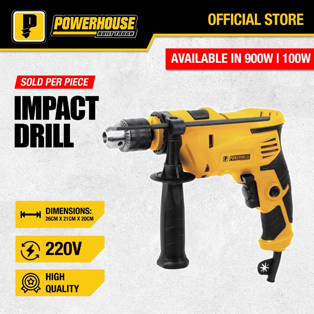 Powerhouse Impact Drill 900W / 1000W With Hammer & Drilling Function 13mm PHPT | Shopee Philippines