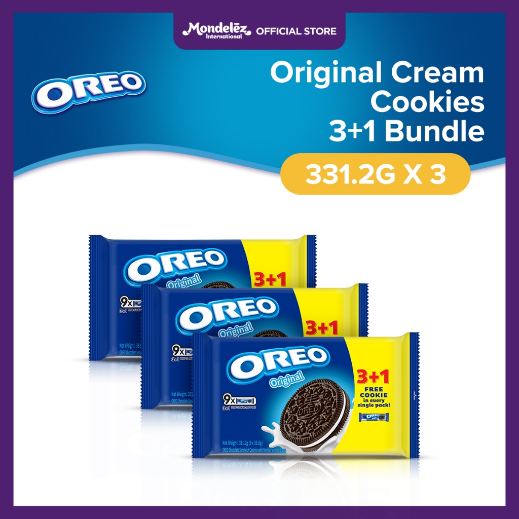 Oreo Multipack 3+1 - Vanilla Flavor 331.2g Sandwich Cookie Snack with ...