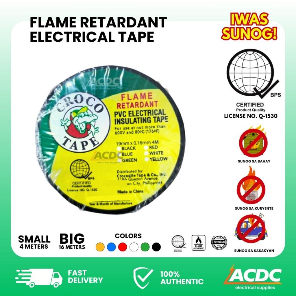 AUTHENTIC Croco Electrical Tape Flame Retardant PVC ELECTRICAL ...