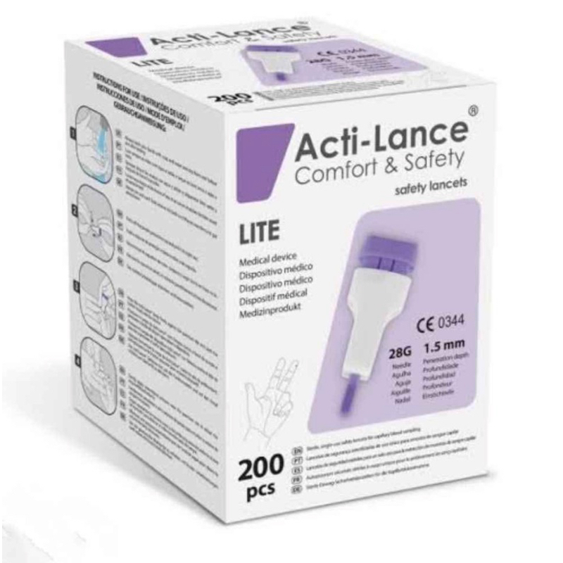 Acti - Lance Safety Lancets "LITE" 1Box (200 pcs) | Shopee Philippines