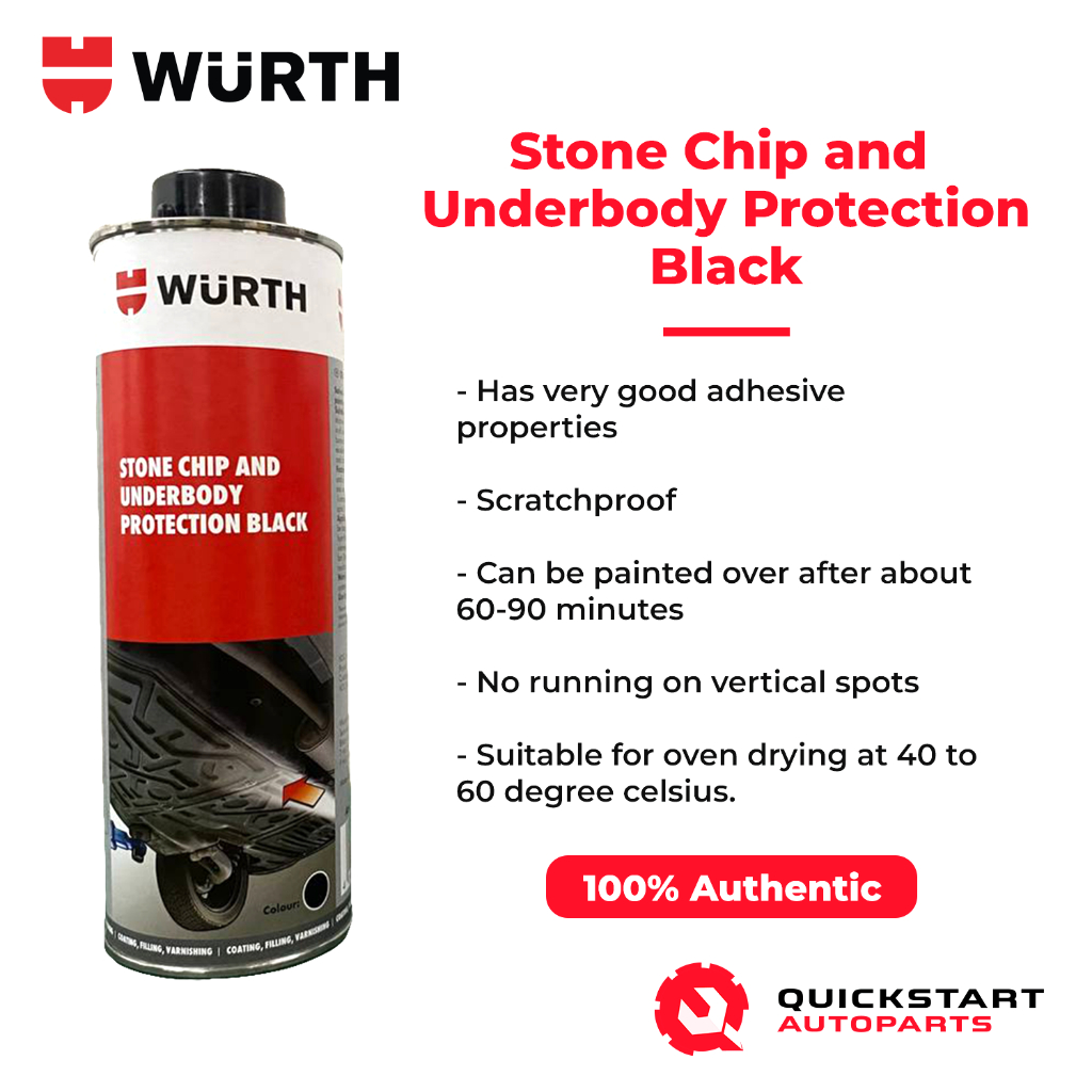 WURTH Stone Chip and Underbody Protection Black Undercoat 1 Liter (1000 ...