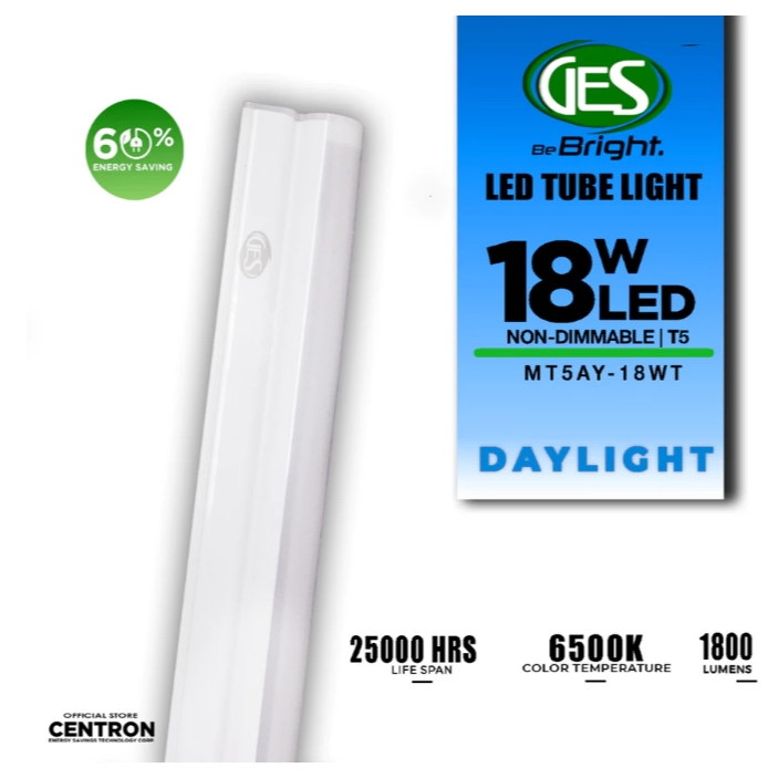 GES LED MT5AY 18WT INTEGRATED TUBE T5 18 WATTS DAYLIGHT | Shopee ...