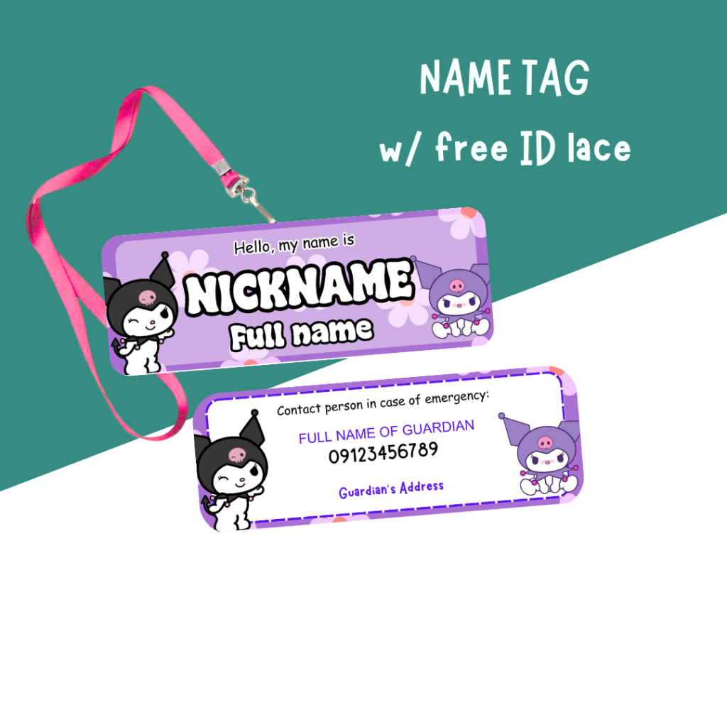 Personalized name tag / Student name tag w/ free ID Lace / 50 designs ...