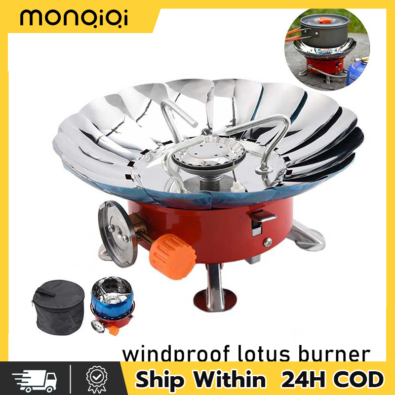 Lotus Design Camping Stove Powered Portable Card Type Folding Gas Stove ...