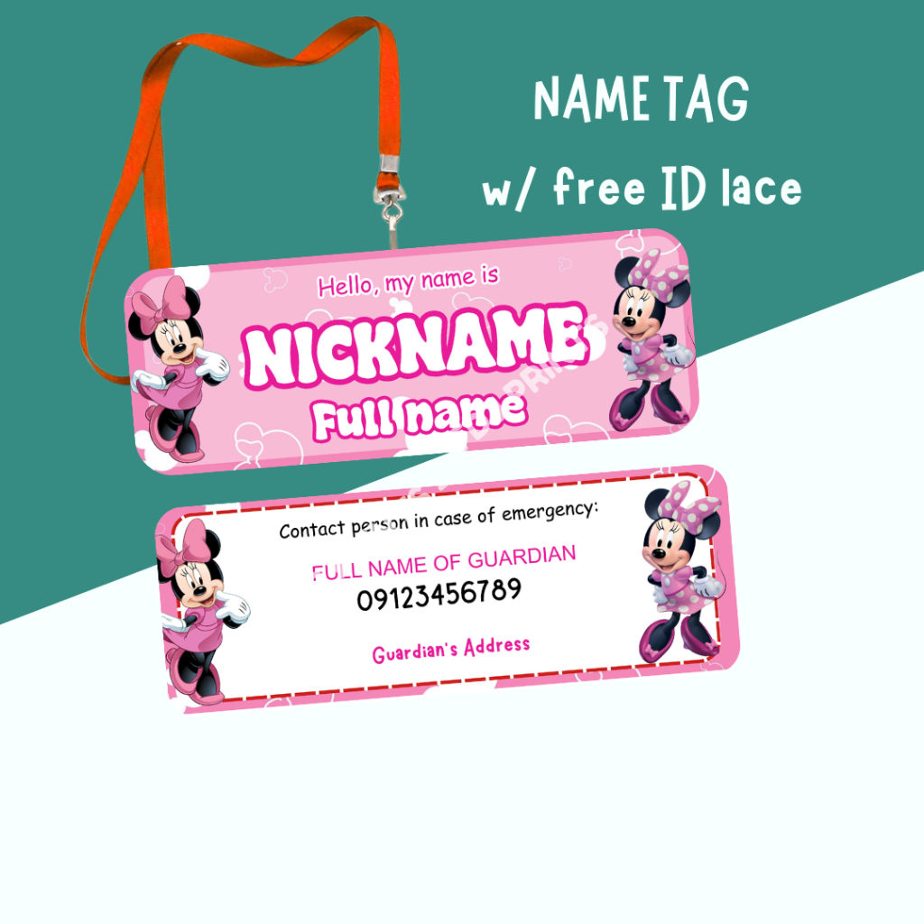 Personalized name tag / Student name tag w/ free ID Lace / 50 designs ...