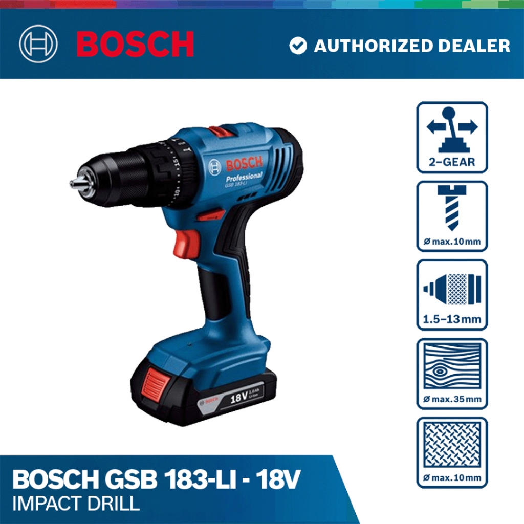 Bosch GSB 183-LI - 18V Impact Drill | Shopee Philippines