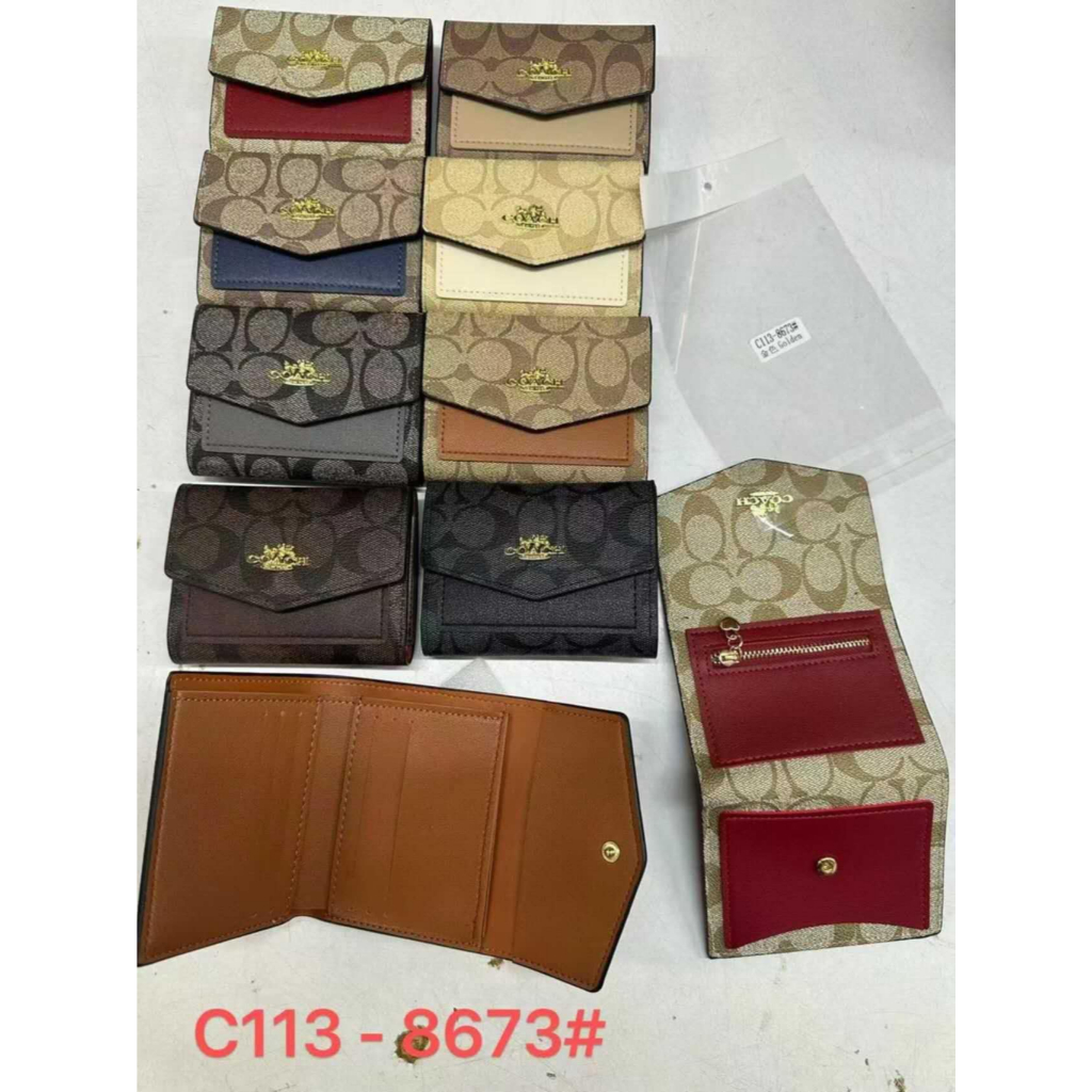 C113-8673# Fashionable Leather Trifold Wallet Card Holder | Shopee ...