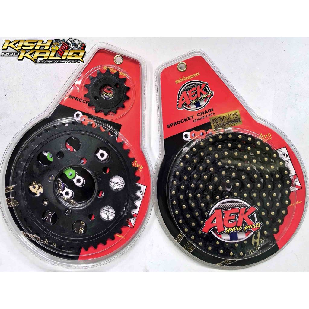 AEK CHAIN SET HEAVY DUTY BLACK SERIES 100% THAILAND MADE FOR SUZUKI ...