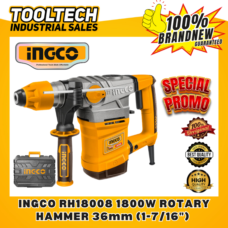 INGCO RH18008 1800W ROTARY HAMMER 36mm (1-7/16") | Shopee Philippines