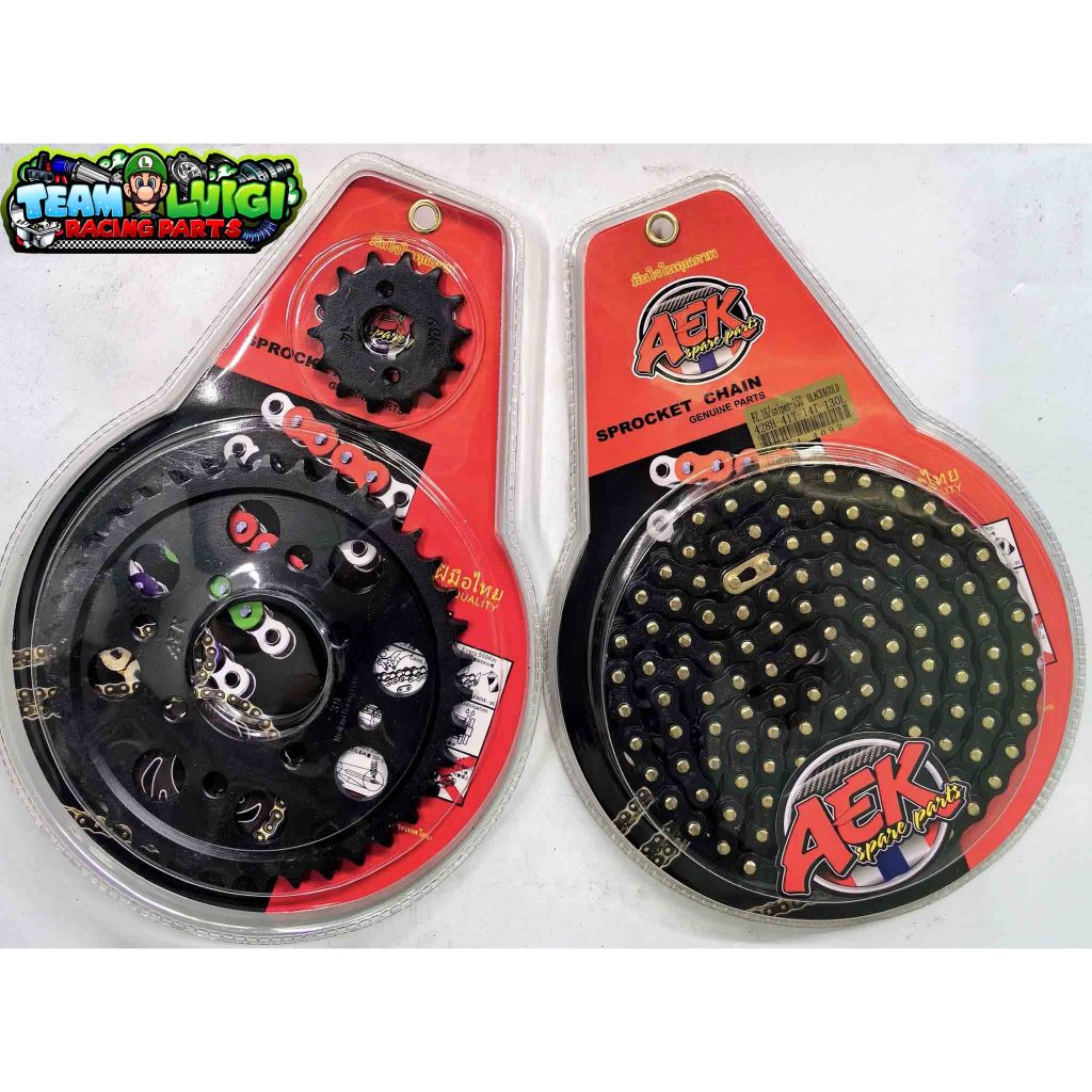 AEK YAMAHA SNIPER 150 / FZ-16 CHAIN SET HEAVY DUTY BLACK SERIES 100% ...