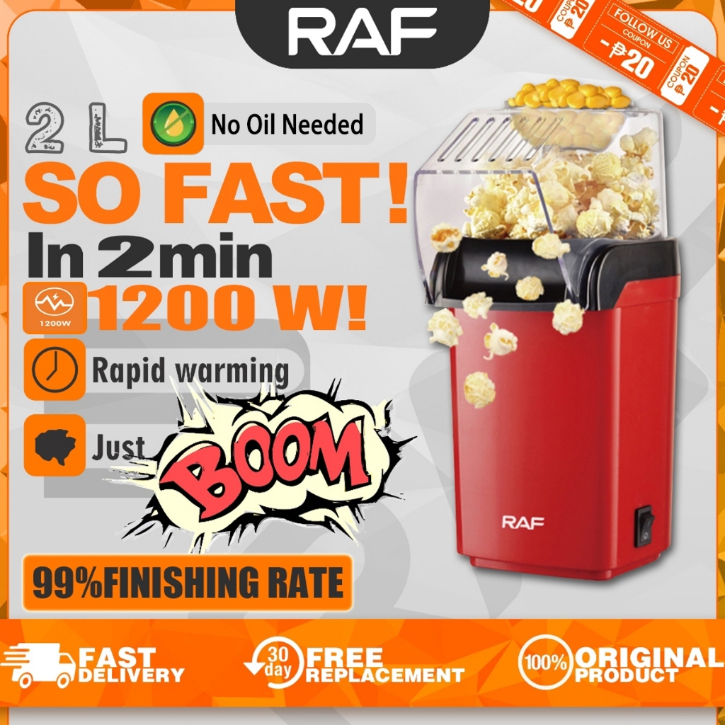 RAF 2L Popcorn Maker Mini No Oil Electric Popcorn Popper for Home ...