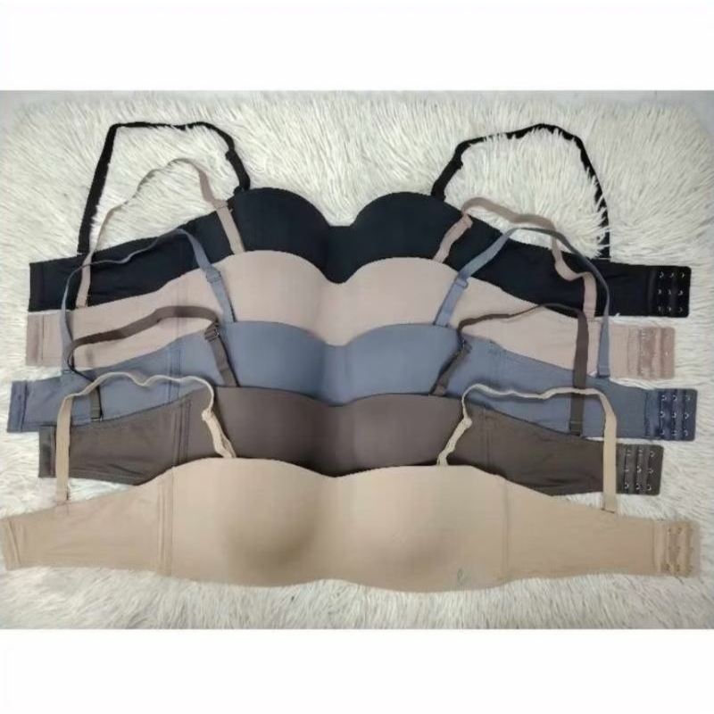 W Cool Strapless Push up Breast Gathering Strapless Big Cup Bra Cup B/C ...