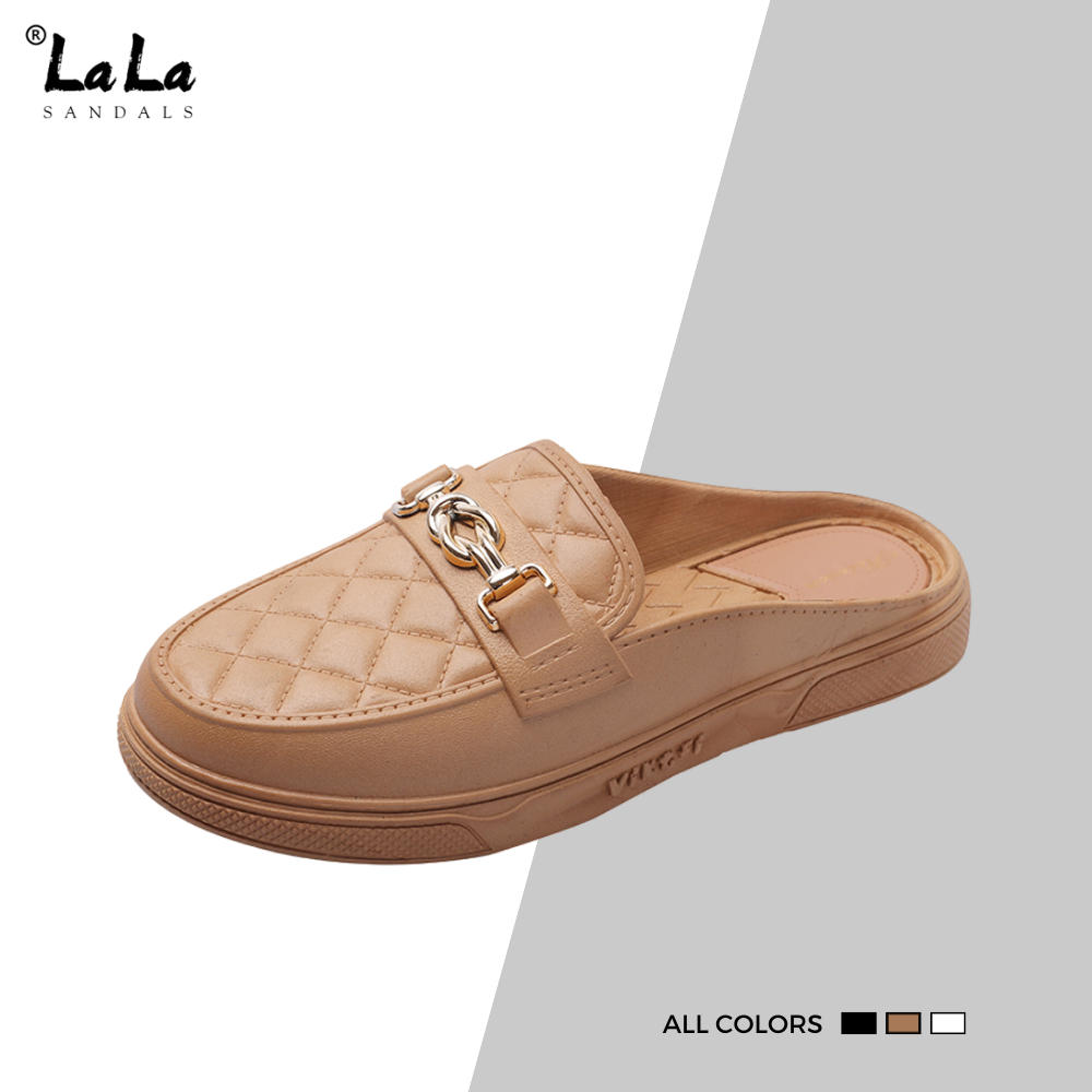 LALA New Korean Fashion Foot wear Flat Loafers Half Sandals for Women ...
