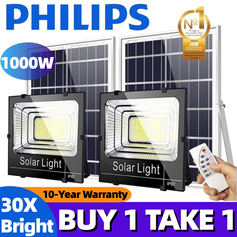 Solar Light Buy 1 Take 1 LED 1000W Outdoor Solar Flood Light Street Lamp Waterproof IP68 ...