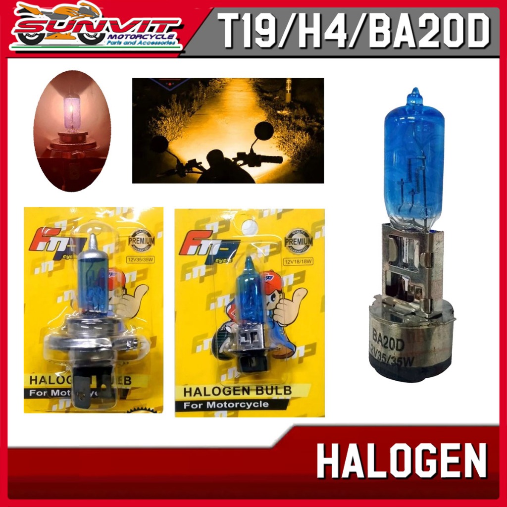 MOTORCYCL HALOGEN HEADLIGHT BULB T19 BA20D 35W BARAKO H4 | Shopee ...