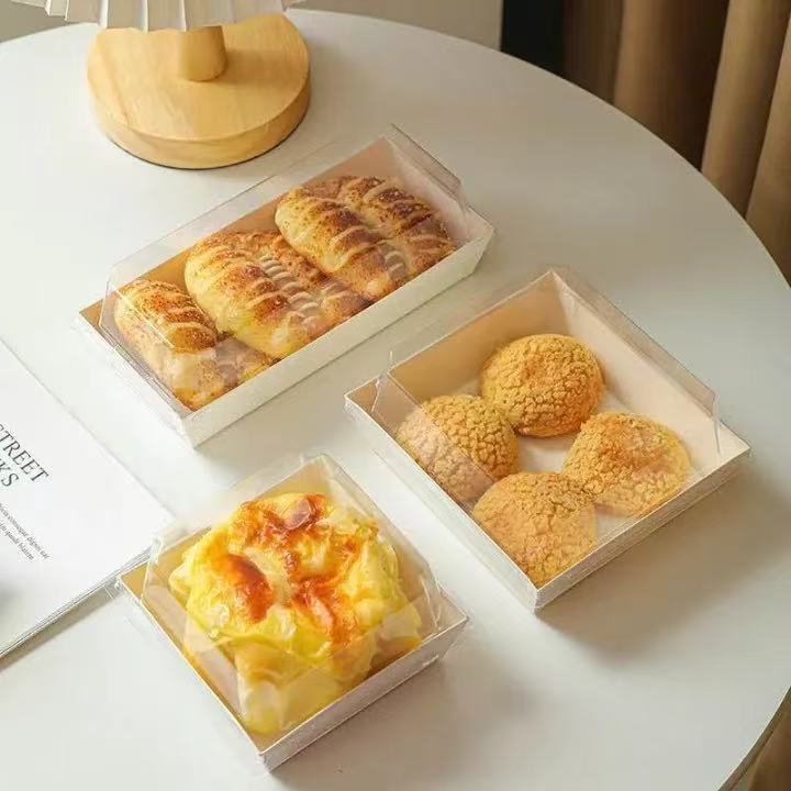 50pcs Sandwich Gift Box Sandwich box Square Cake Dessert Box Kraft Box ...