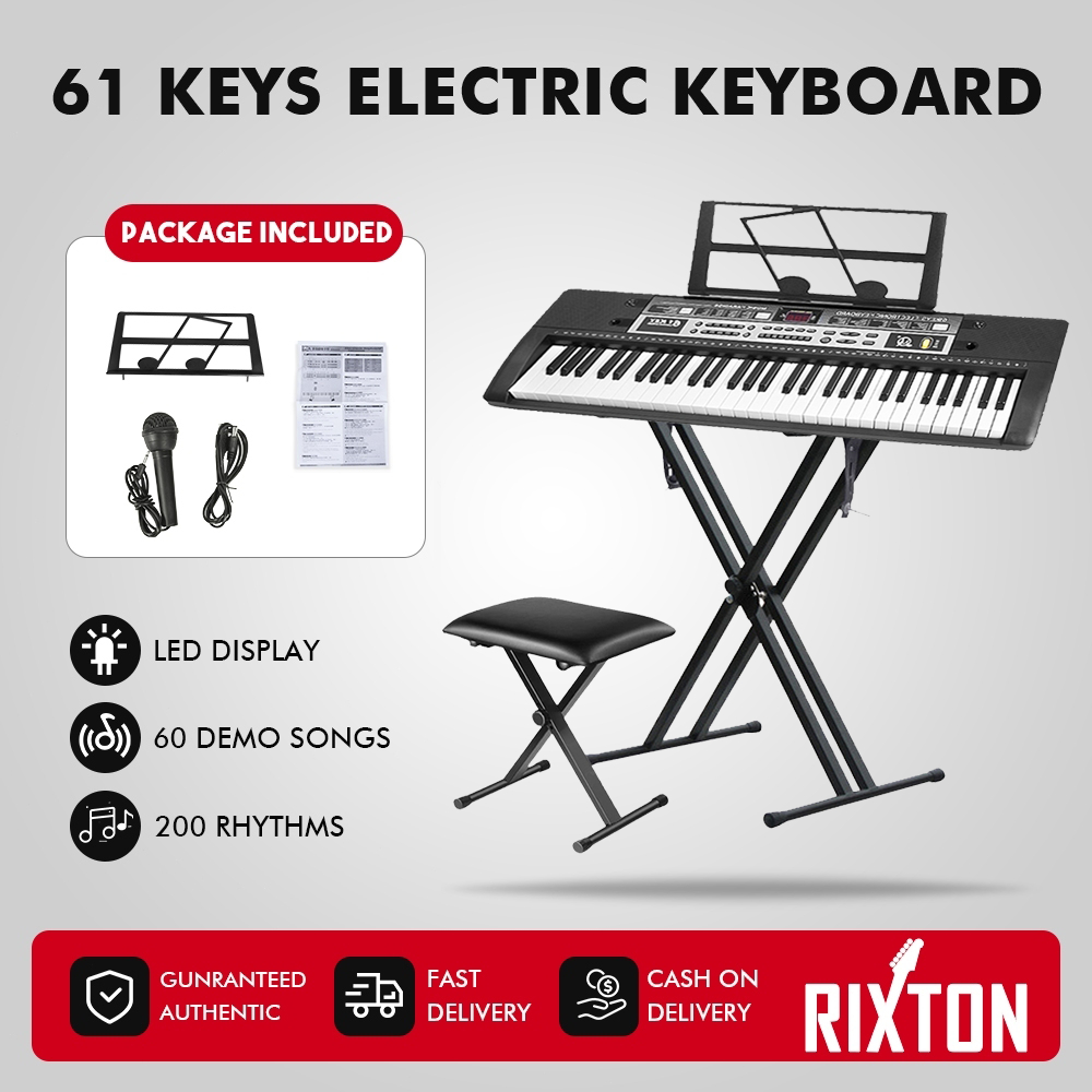 RIXTON 61 Keys Keyboard Digital Piano Rich Teaching Content Multi ...