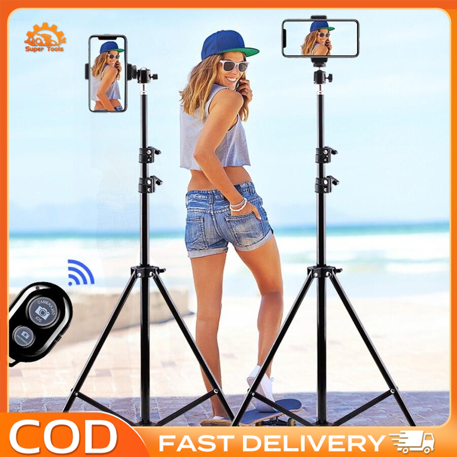 210CM Three-legged bracket Ring Light camera portable tripod W/ Phone Holder with Remote Control ...