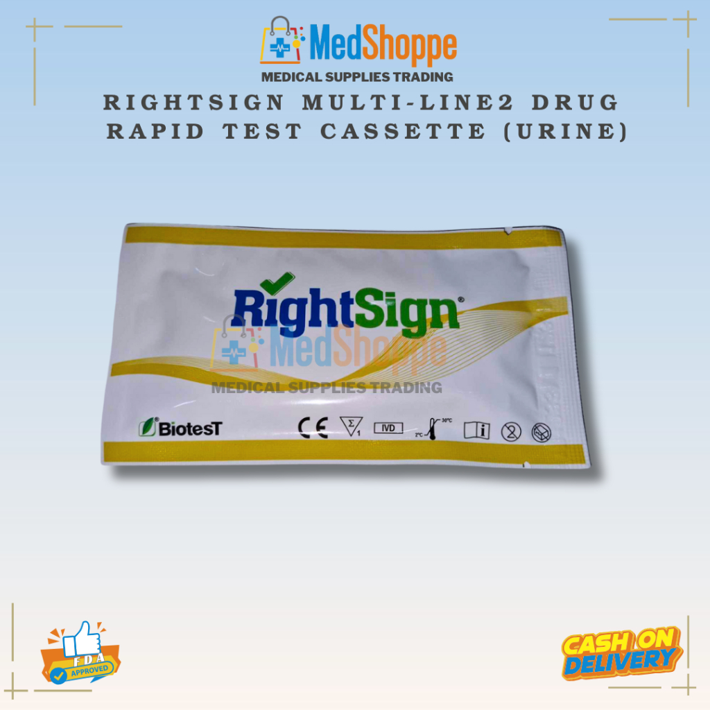 RightSign MULTI-LINE 2 DRUGS RAPID TEST CASSETTE (URINE) SOLD PER PIECE ...