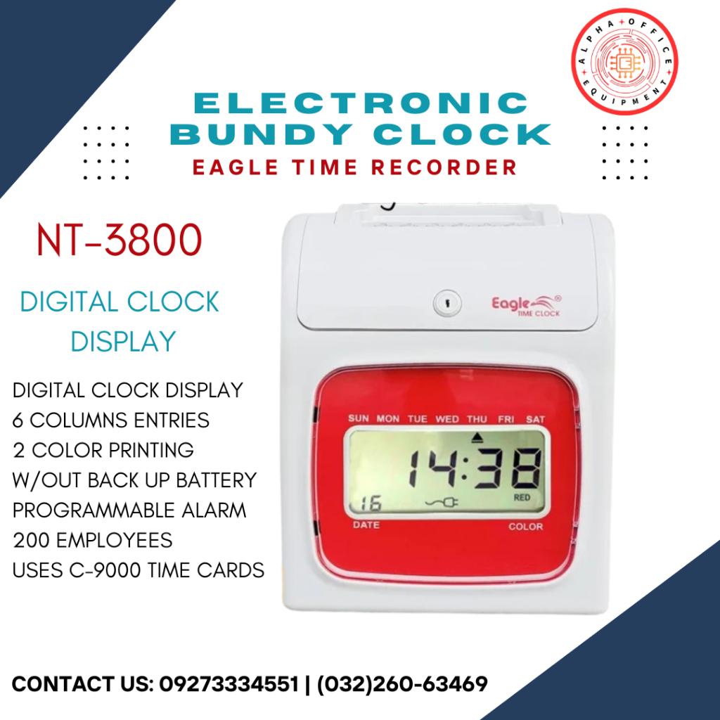 Electronic Time Recorder Digital Display, Bundy Clock Machine, DTR ...