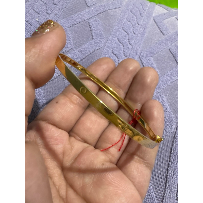 18K CARCAR SLIM BANGLE size 17cm | Shopee Philippines