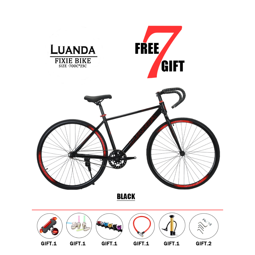 LUANDA Fixie Bikes Steel Frame Bike Road Bike Alloy Wheels 700×23c ...