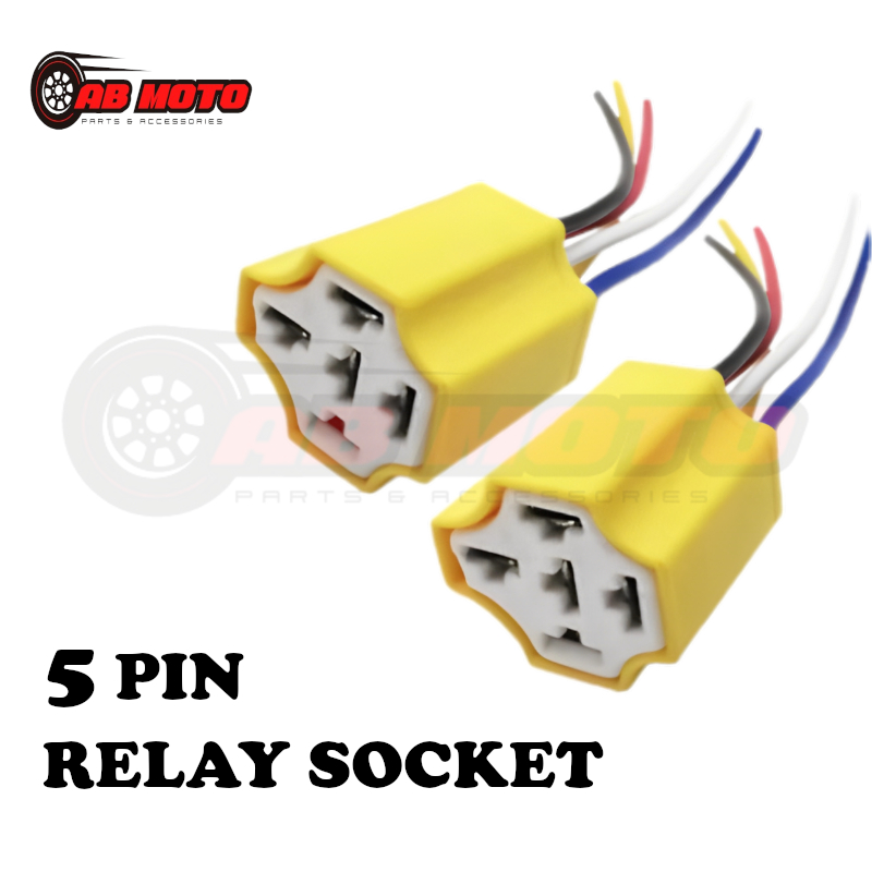 ABmoto Car Motorcycle Universal 4 Pin and 5 Pin Horn Relay Socket 12V ...