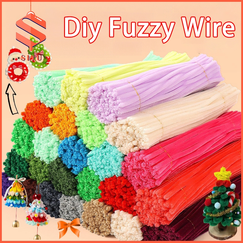 100Pcs Fuzzy Wire High Quality Chenille Wire Pipe Cleaner Crafts ...