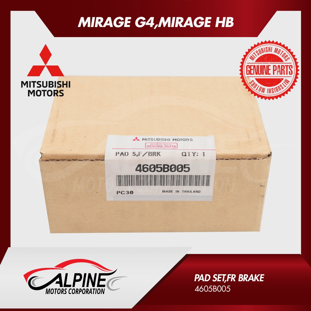 Mitsubishi Genuine Parts: PAD SET,FRONT BRAKE FOR MIRAGE G4 AND HB ...