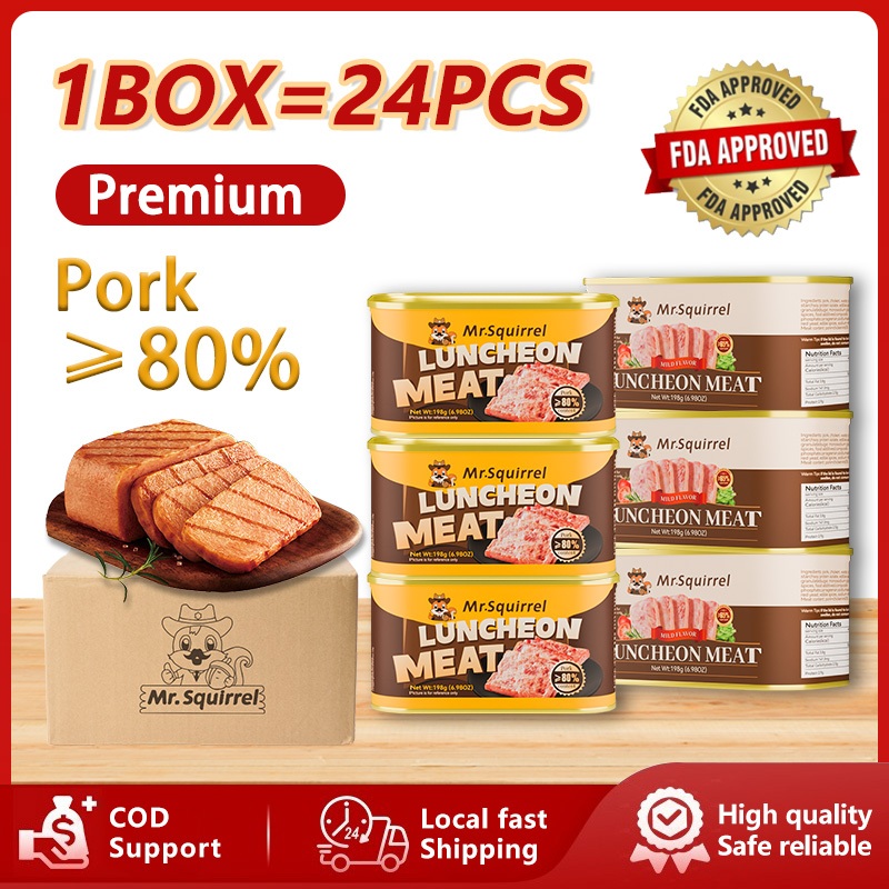 【1BOX】Mr Squirrel 340g Luncheon Meat Original [24PCS] Chicken & Pork ...
