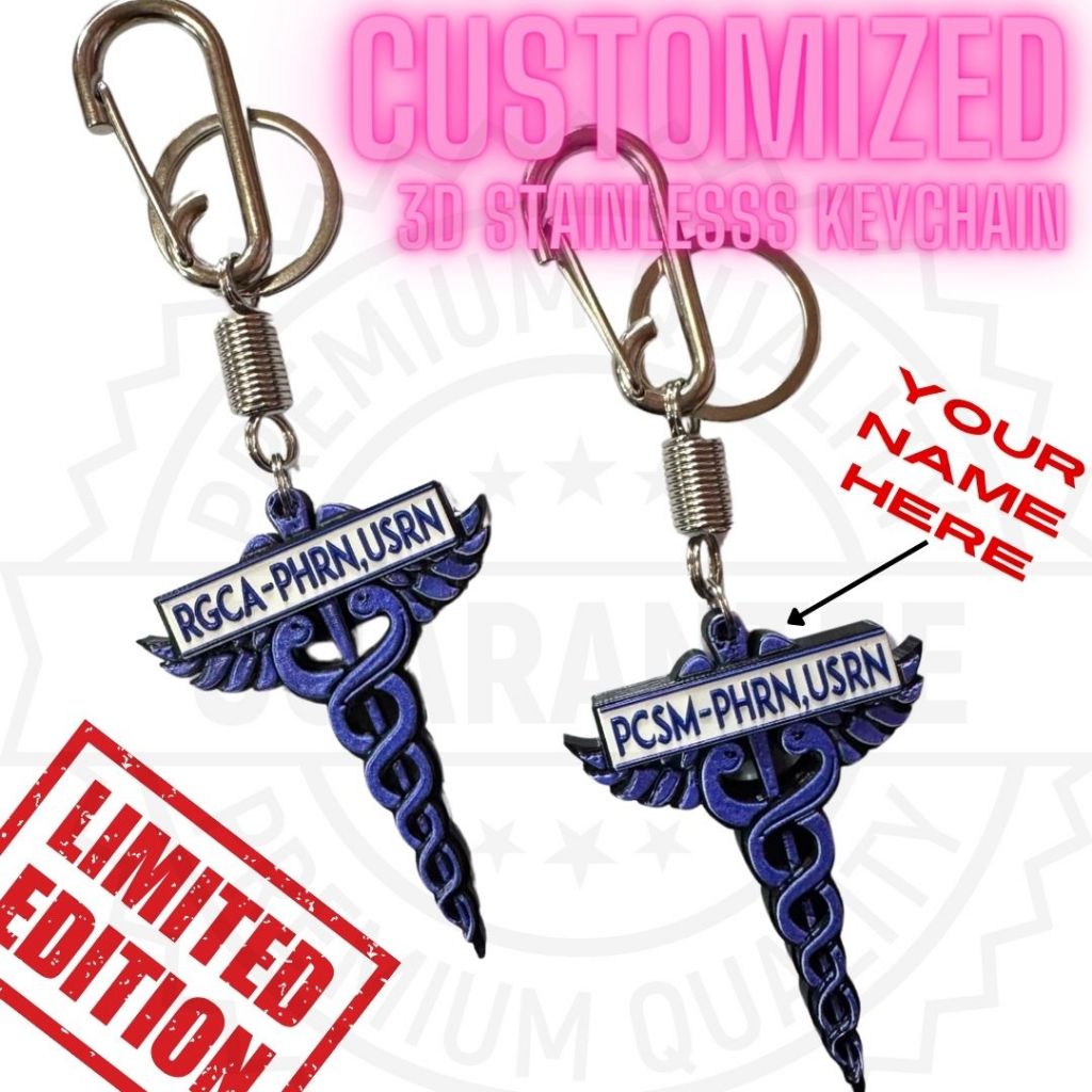 Your Name Custom (Limited Edition) RN Nurse 3D Keychains Souvenir ...