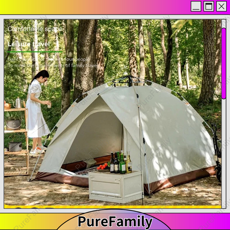 PureFamily Automatic Setup Tent for 2-4 Person Camping Waterproof UV ...