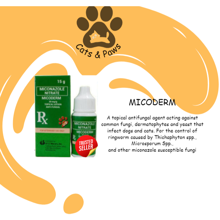 Micoderm Anti-Fungal Topical Lotion for Cats and Dogs 15g | Shopee ...