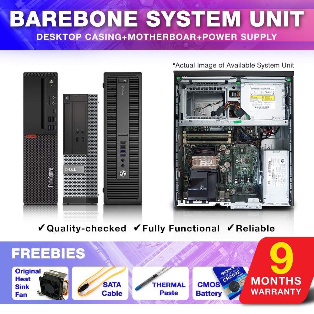 Barebone Desktop Unit - Intel 4th & 6th Gen Branded PC / Casing ...