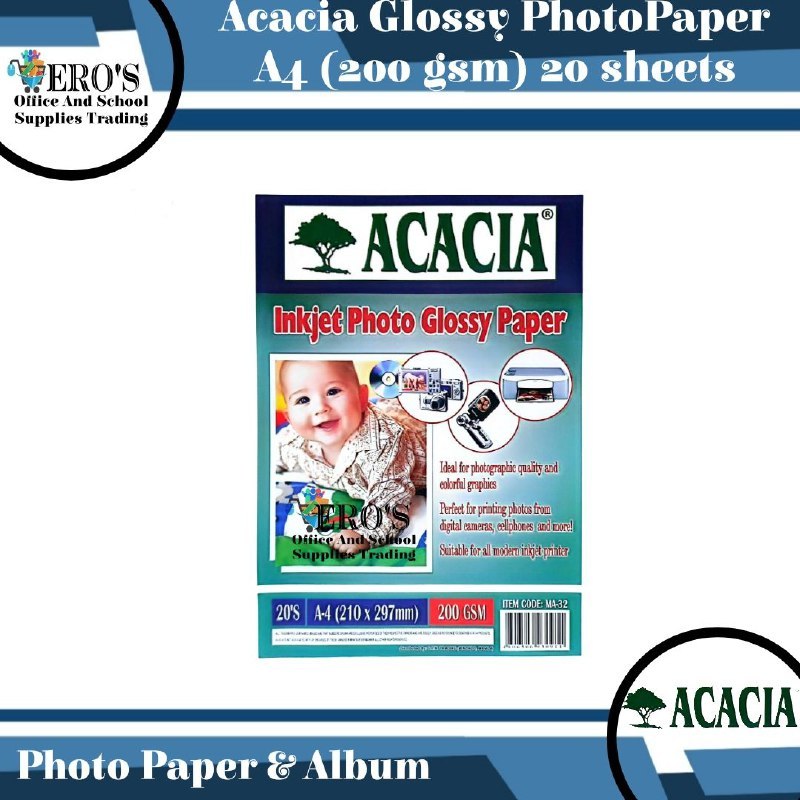 Acacia Photo Glossy Paper A4 (200 GSM) | Shopee Philippines